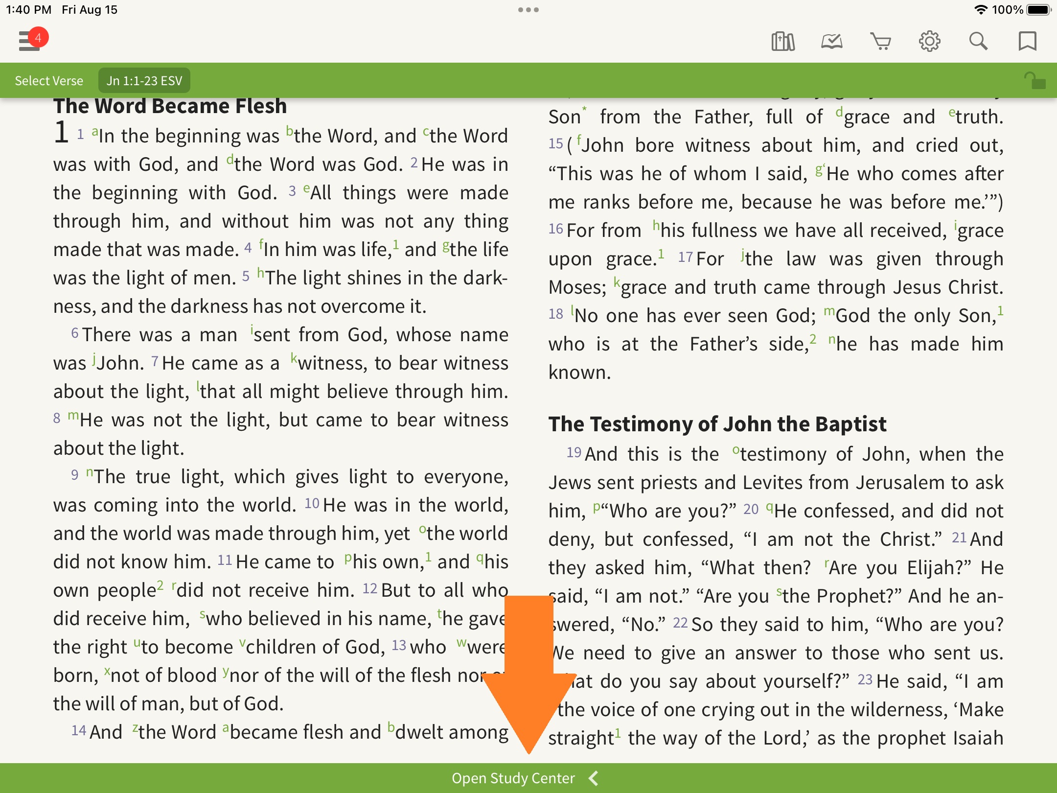 Using Commentaries – Olive Tree