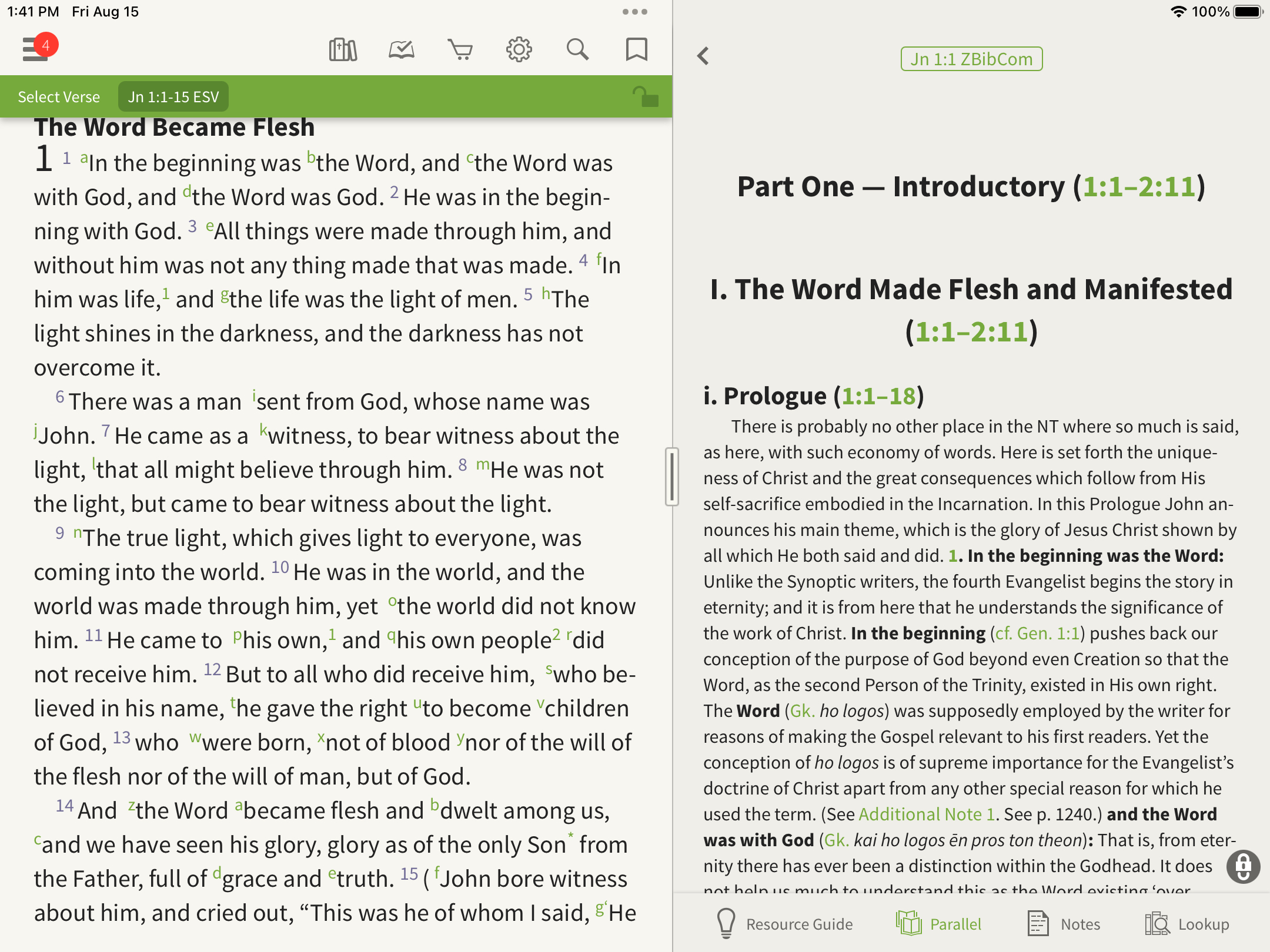 Using Commentaries – Olive Tree